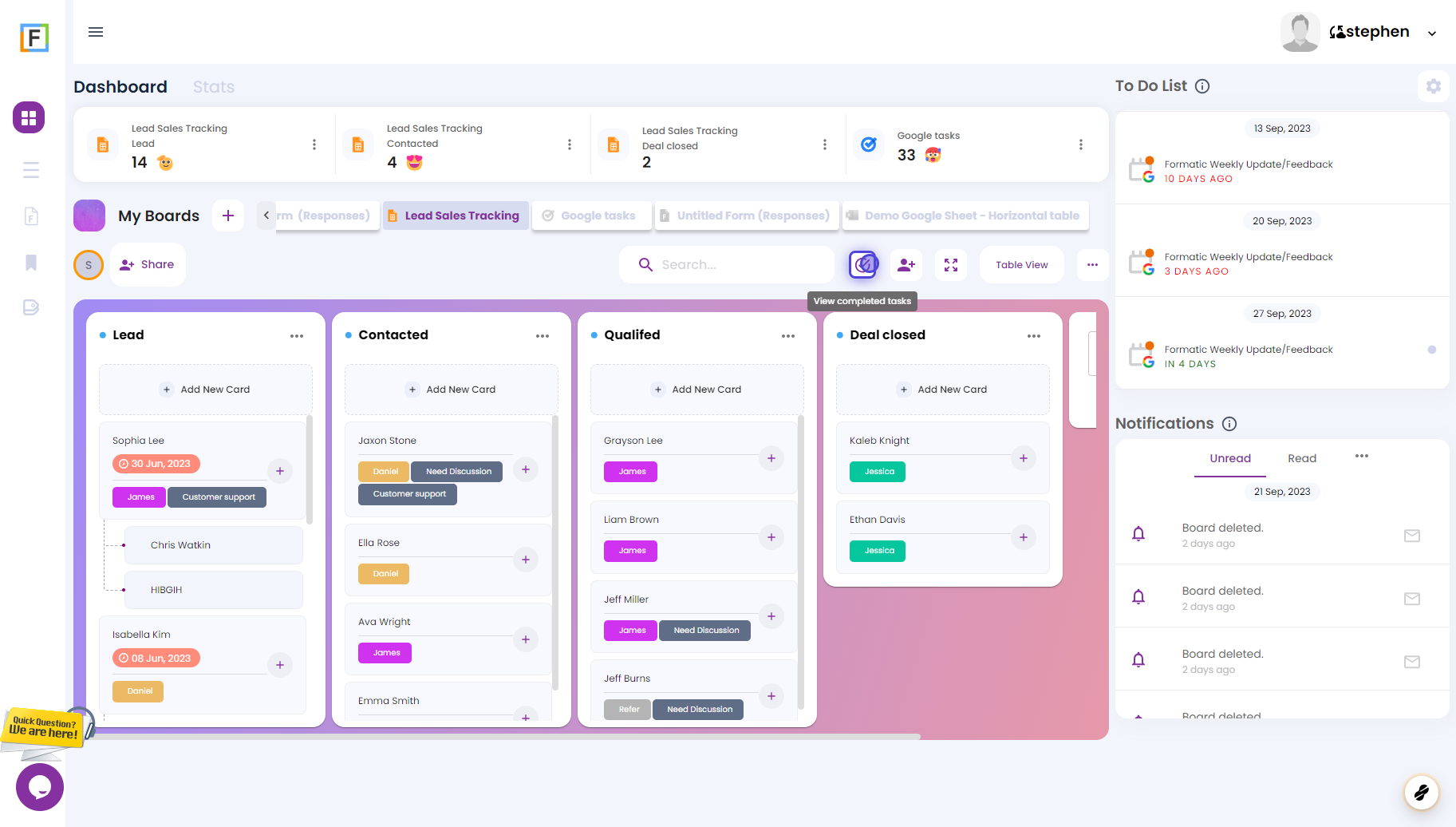 Managing Task Visibility in Board View