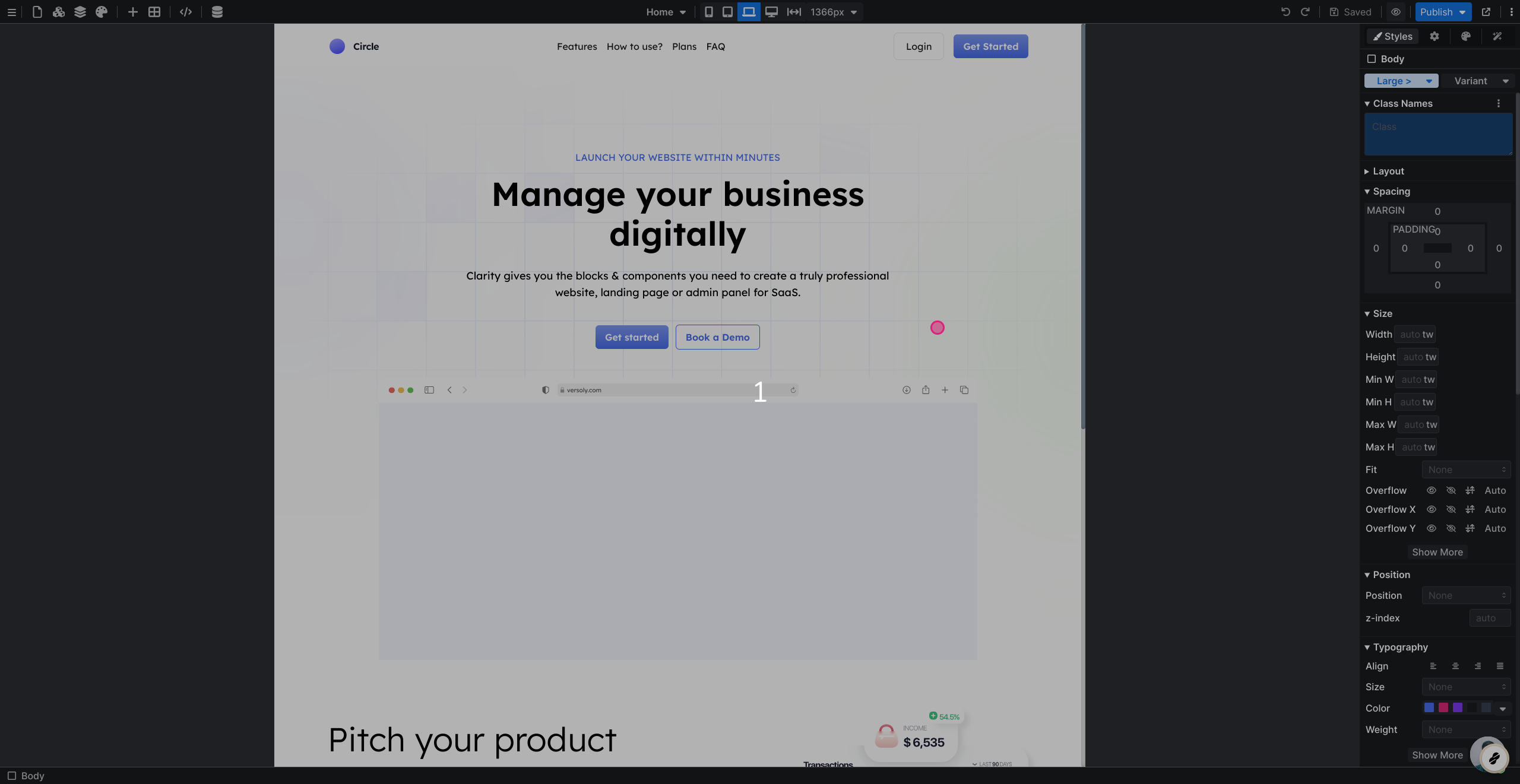 CTA buttons next to Outline button with Versoly