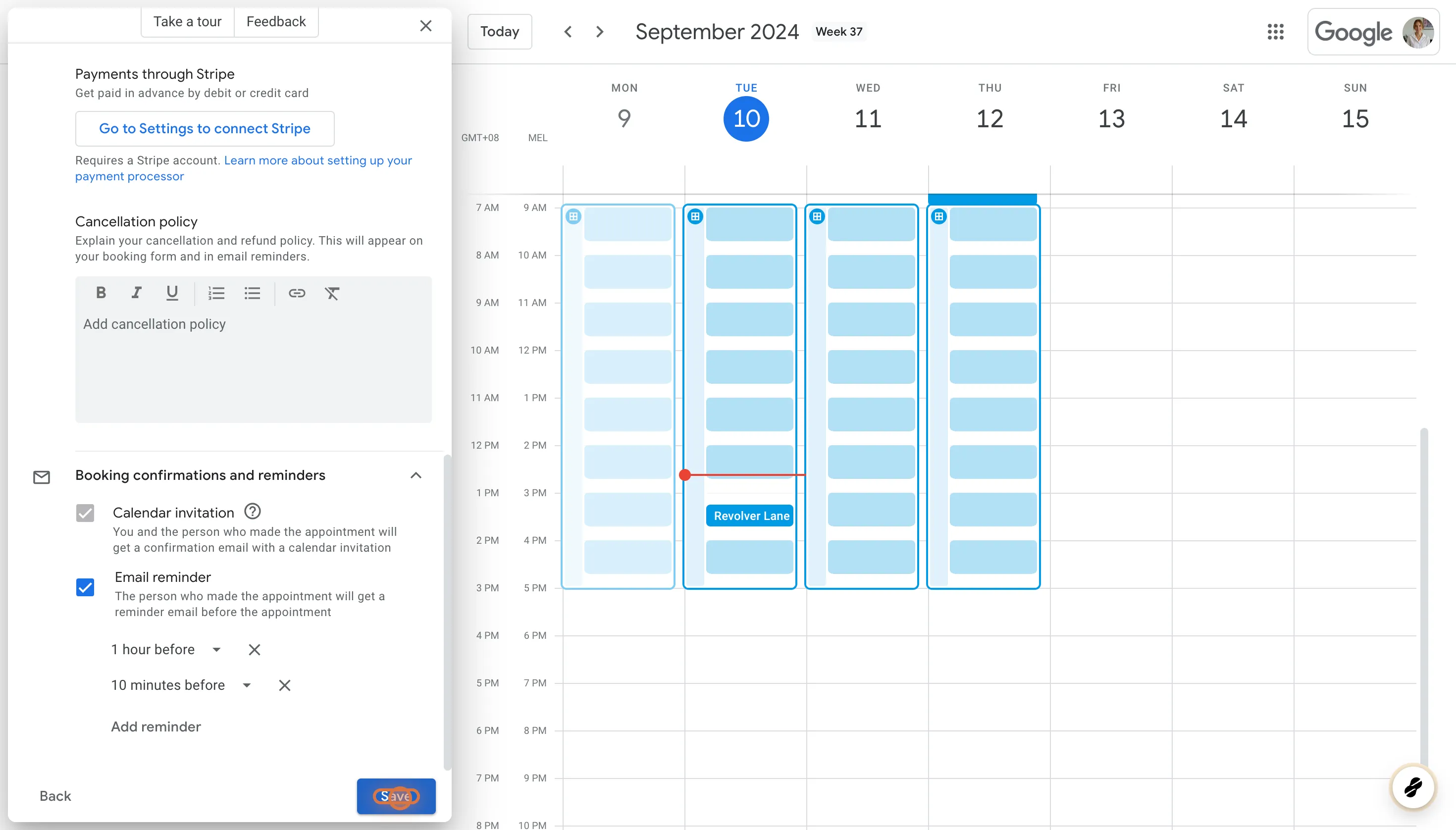 How to set up a Google Calendar's Booking Page