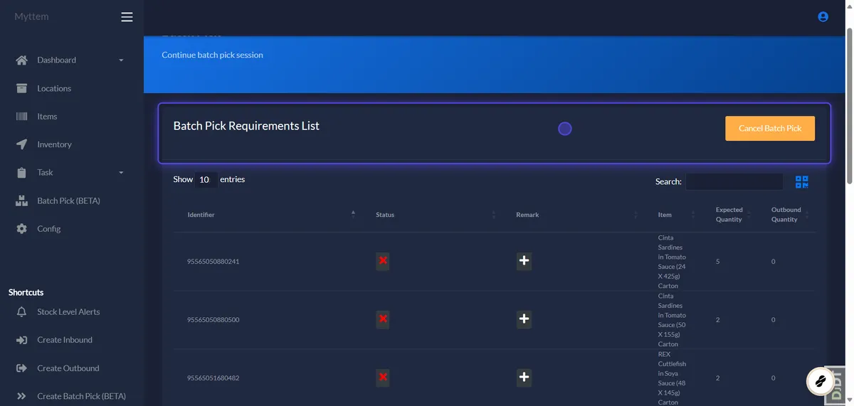 How to check Batch Pick status