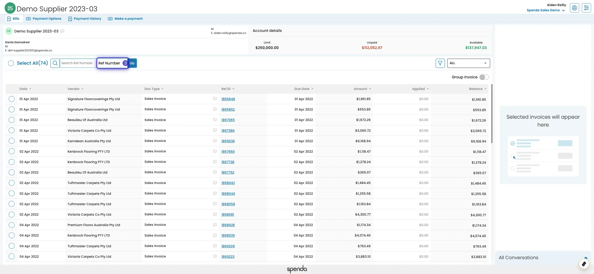 How to search and filter invoices in Spenda