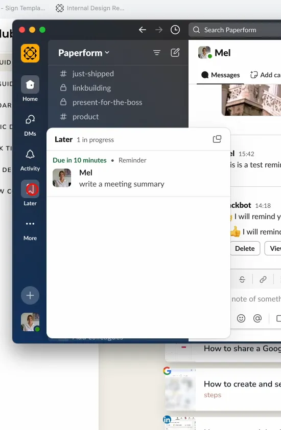 How to set and view reminders in Slack