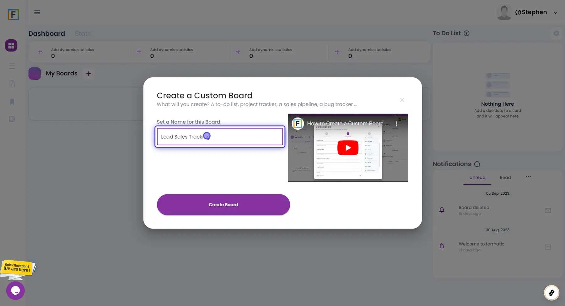 Setting Up Your First Formatic Board
