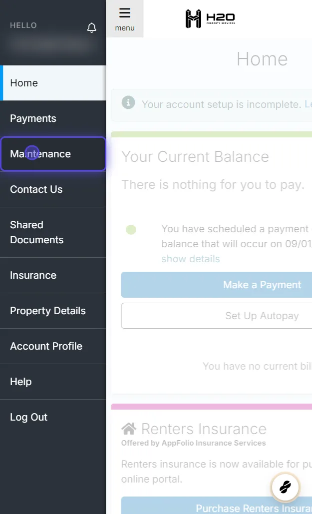 Submit a Maintenance Request using AppFolio