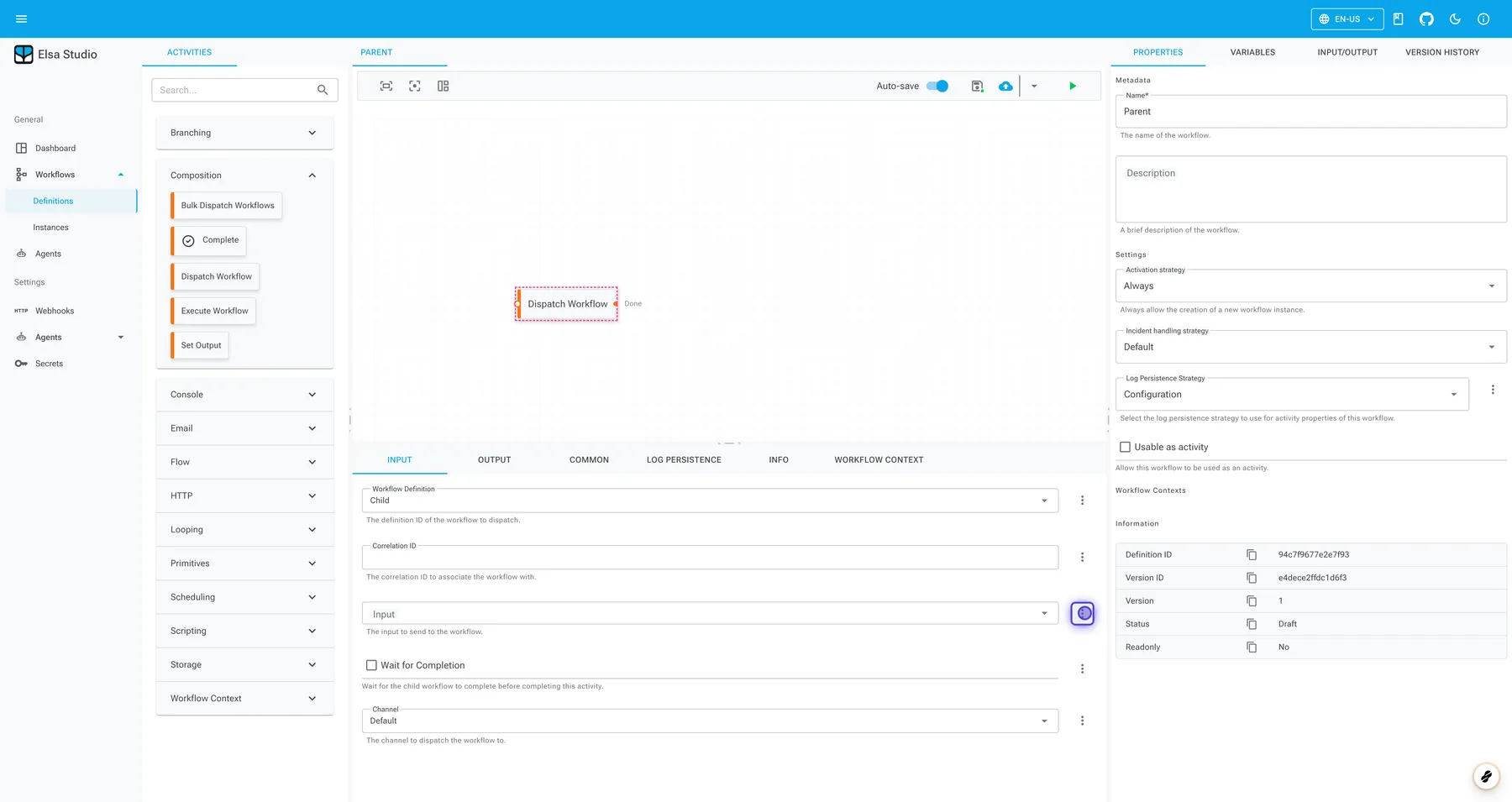 Dispatch Workflow Activity