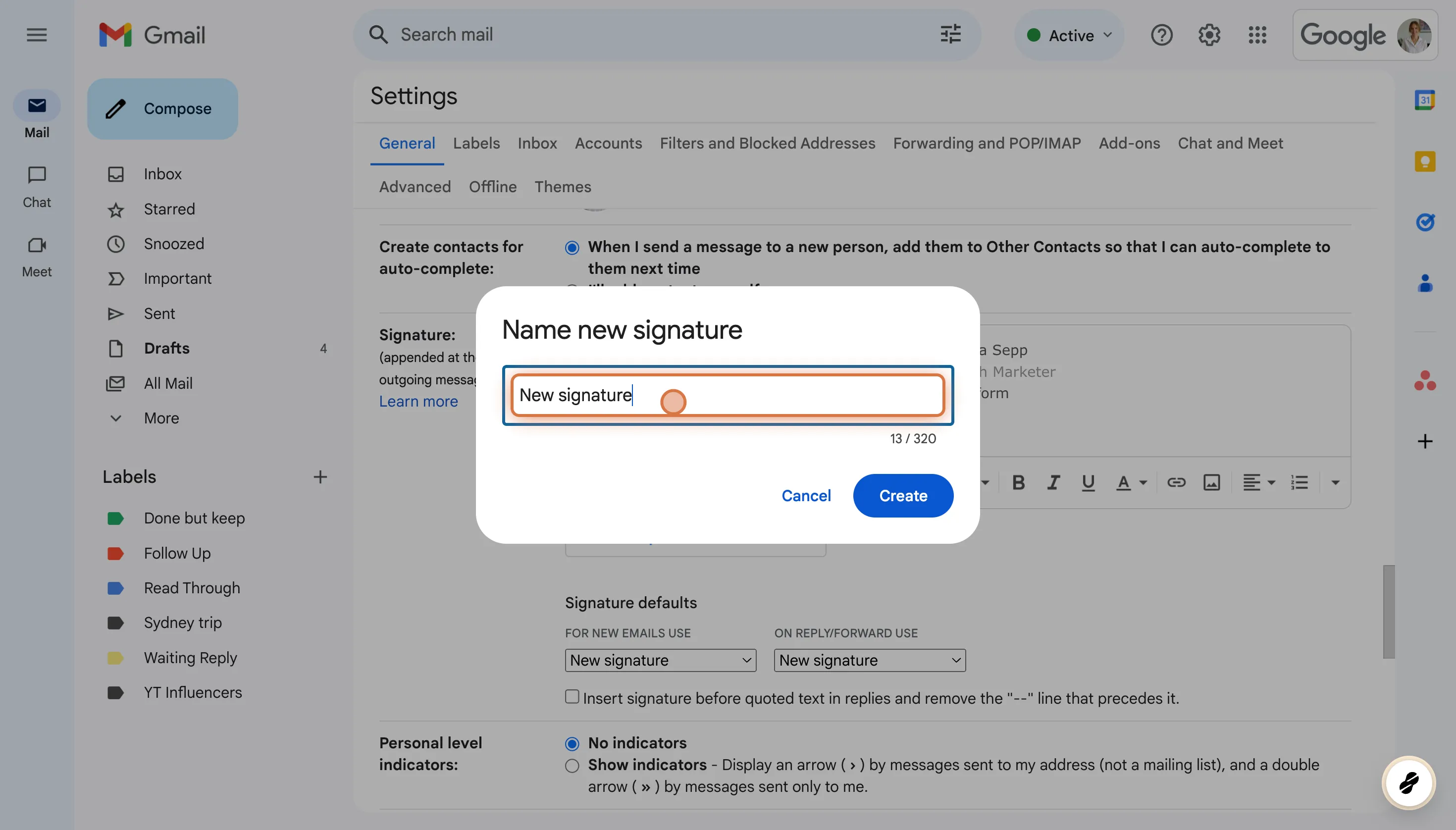 How to create an email signature in Gmail