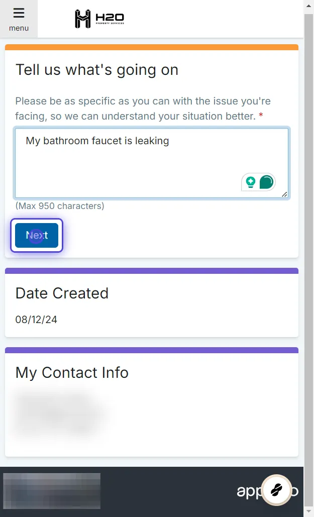 Submit a Maintenance Request using AppFolio